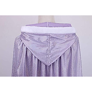 LMYOVE Princess Hooded Cape Cloaks,Princess Cape Dress-Up Play (Small, Purple)
