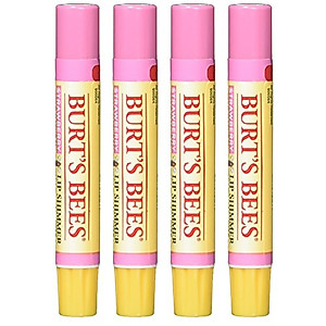 Burt's Bees Lip Shimmer Strawberry, 0.09 Ounce (Pack of 4)