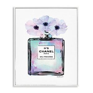 Stupell Industries Purple Flower Perfume Glam Fashion, Design by Amanda Greenwood White Framed Wall Art, 11 x 14, Blue,aa-536_wfr_11x14