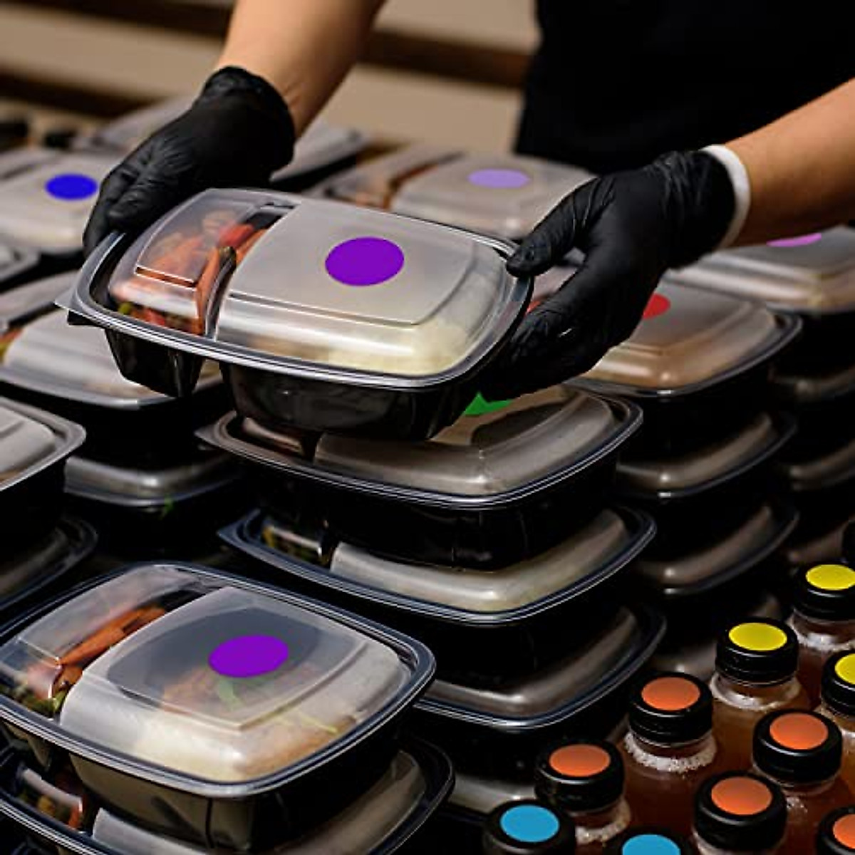 ChromaLabel 0.75 Inch Color Code Dot Labels on Sheets, 2 Colors, 1200 Stickers per Variety Pack, Red and Yellow