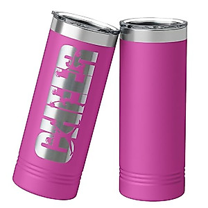 Cuptify Cheer Tumbler with Lid Laser Engraved on Blush 22 oz Skinny Cup for Cheerleader Vacuum Insulated Birthday Gift for Cheerleading, Cheer Squad, Women