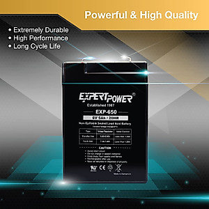 ExpertPower 6V 5Ah SLA Rechargeable Battery - 2 Pack