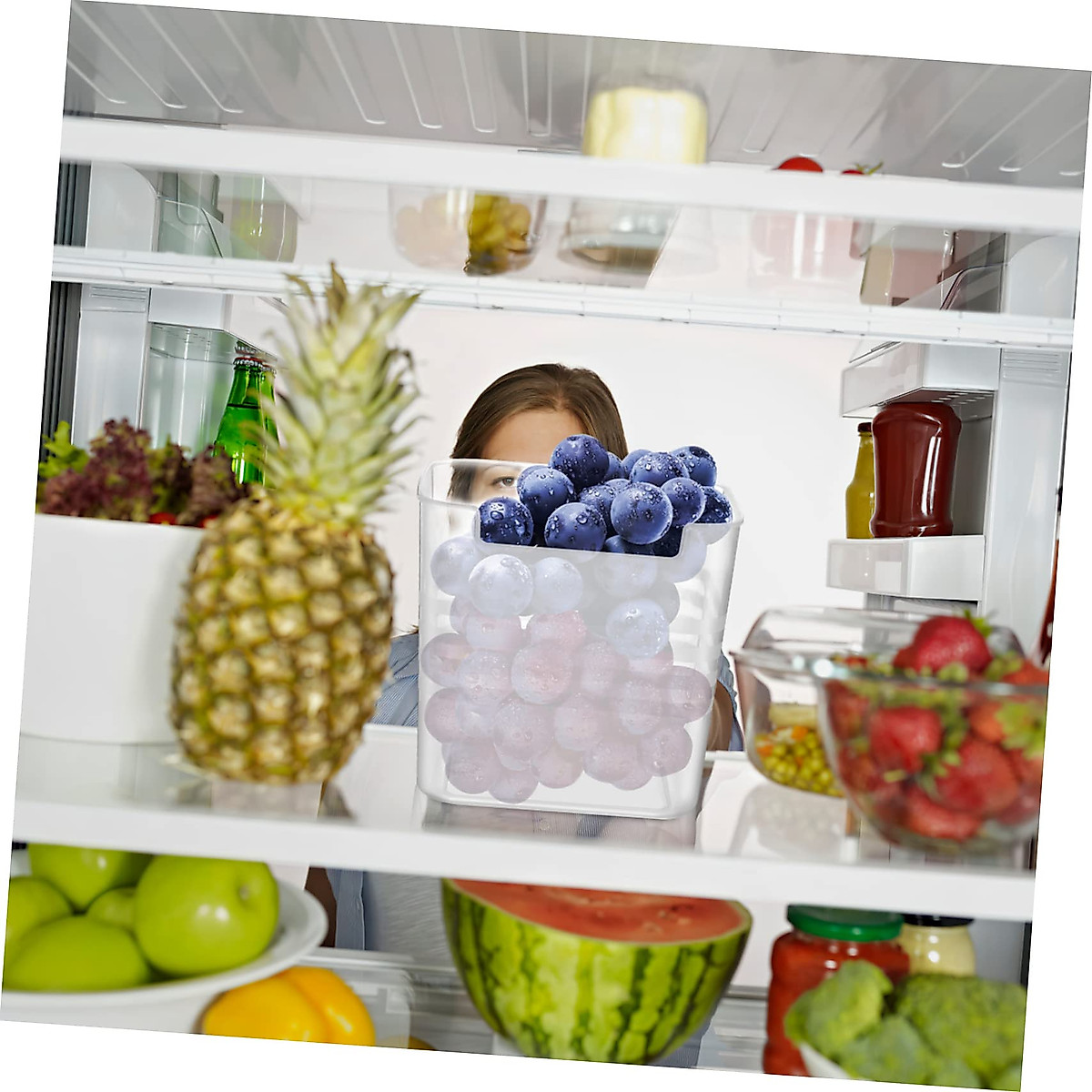 FUNOMOCYA 2pcs Storage Rack Mini Fridge Freezer Organizer Bins Snack Organizer Food Containers Fridge Side Door Storage Containers Clear Storage Containers Plastic Condiment Refrigerator