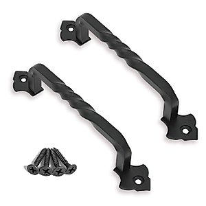 OVOV 2 Pack Barn Door Pull Handle Hardware for Wooden Garden Gate Shed Cabinet Door (6inch)