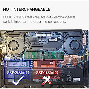 2nd SSD M.2 2280 Heatsink Pad Cover Hard Drive Heat Shield 0130R6 130R6 6N16 06N16 for Dell XPS 15 9500 9510 9520, Dell Precision 5550 5560, Latitude 15 5500 Laptop Thermal Bracket Caddy for 2nd SSD