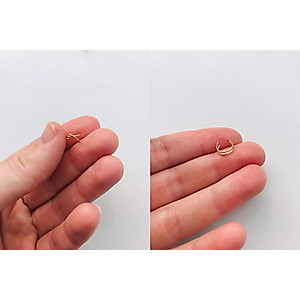 Minimalist 4 PCS S925 Sterling Silver Criss Cross Ear Cuff No Pierce Ear Cuff Sets Double Simple Lines Ear Cuff Fake Cartilage Earring Helix Piercing（4PCS）