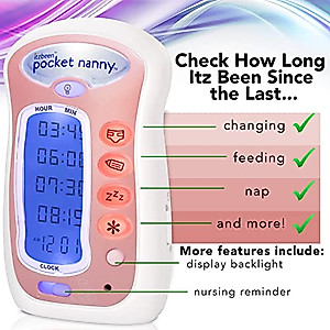 Baby Care Timer, Round The Clock Tracker Includes 4 Different Count up Reminders for Nursing Sleeping Changing & More to Check How Long It's Been- Soft Glow Nightlight for Babies, Kids