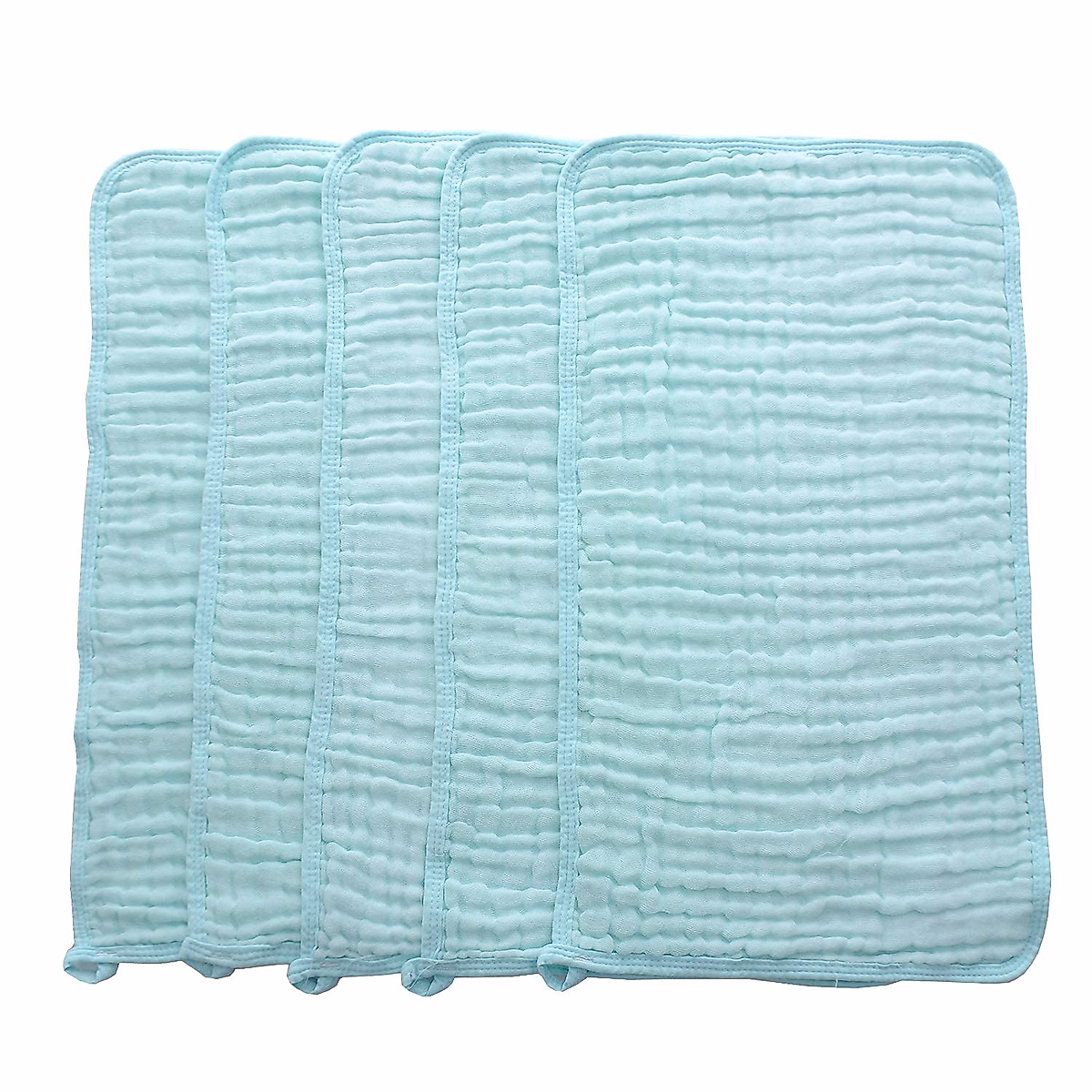 Muslin Burp Cloths - Baby Burp Cloth Sets for Unisex. 5 Pack Large Perfect for Newborn Baby Burping Cloths/Burp Bibs. Baby Burping Rags for Boys and Girls (Green)