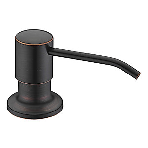 UEKPOE Modern Stainless Steel Oil Rubbed Bronze Soap Dispenser for Kitchen Sink Built in Design Hand Soap Dispenser with Large 17 oz Bottle