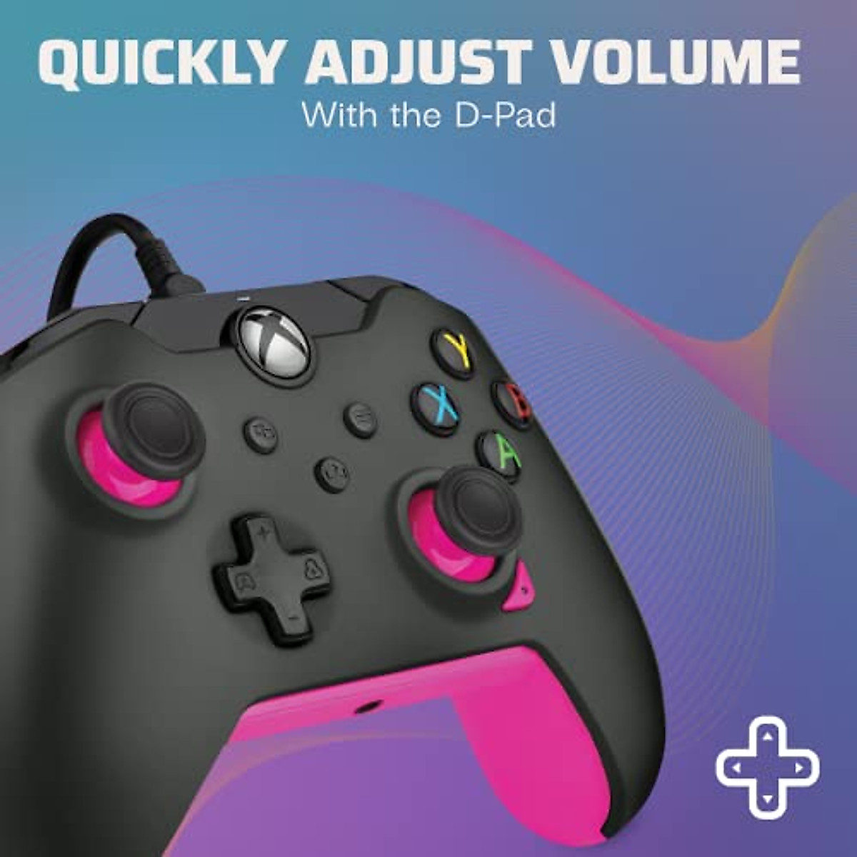 PDP Wired Xbox Game Controller - Xbox Series X|S/Xbox One, Dual Vibration Gamepad, App Supported - Fuse Black/Pink (Amazon Exclusive)
