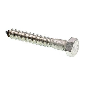 Prime-Line 9056237 Hex Lag Screws, 3/8 In. X 2-1/2 In., Grade 18-8 Stainless Steel (15 Pack)