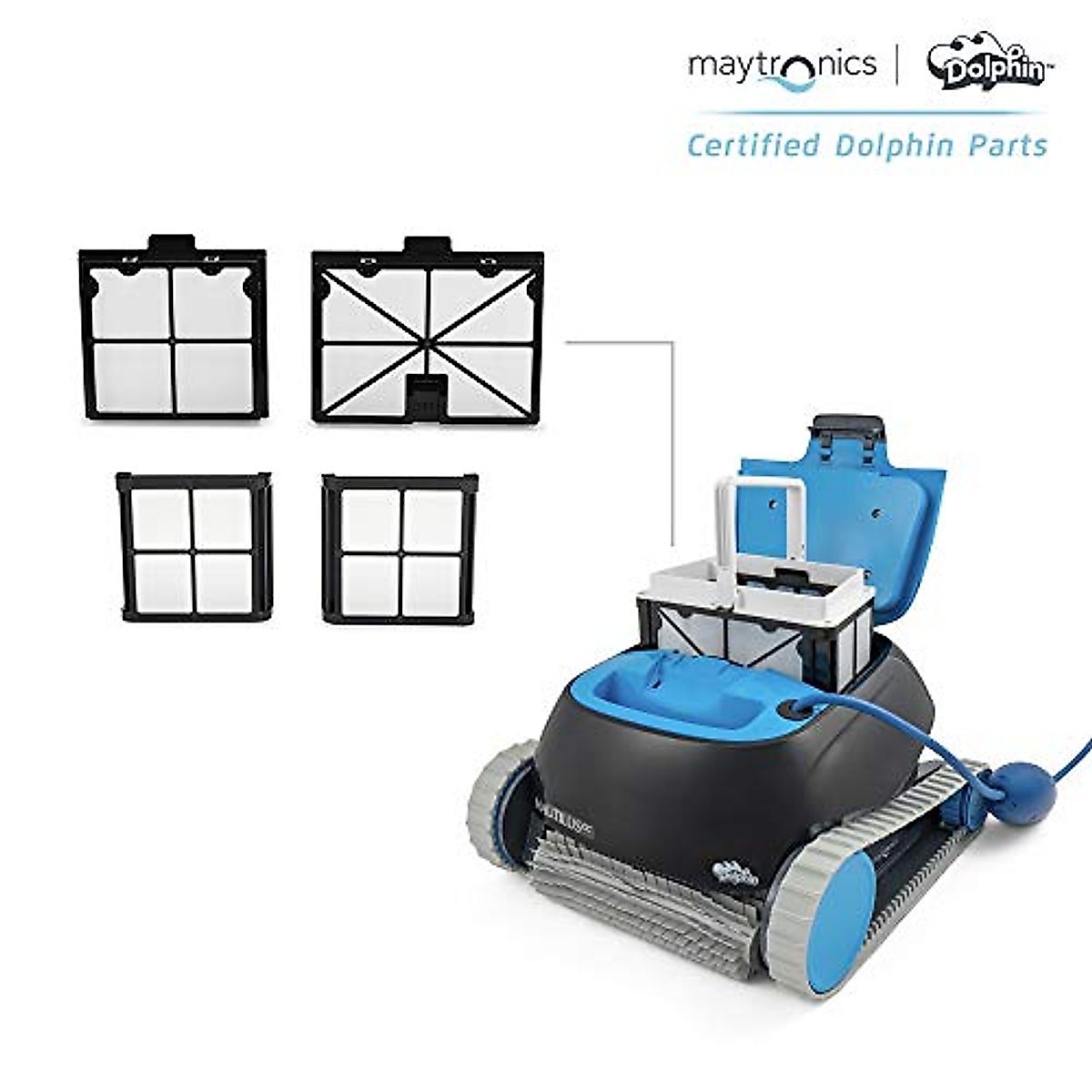 Dolphin Genuine Replacement Part - Nautilus CC Robotic Pool Vacuum Cleaner Tune-up Kit with Replacement Filters, Active Brush, and Tracks for Extending The Life of Your Robot