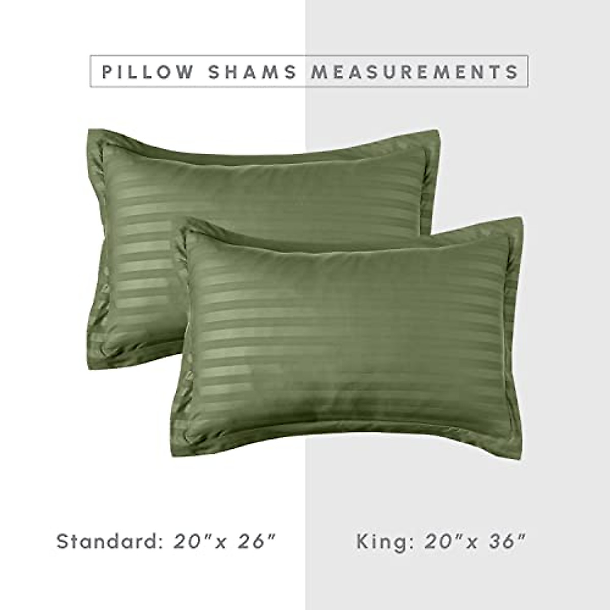 Elegant Comfort® Wrinkle Resistant - Silky Soft Dobby Stripe Bed-in-a-Bag 8-Piece Comforter Set -HypoAllergenic - Full/Queen, Sage