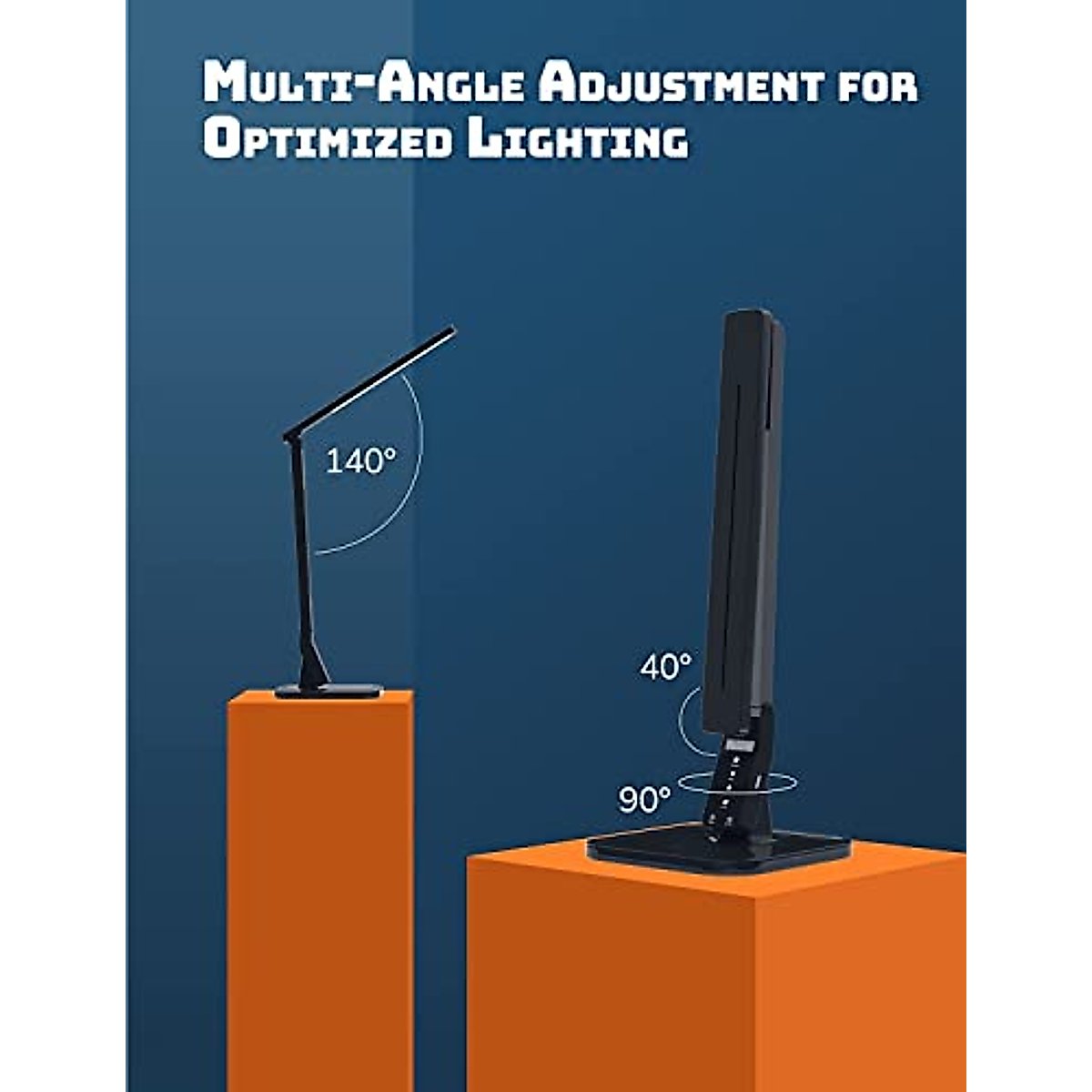 soysout LED Desk Lamp, Table Lamp with USB Charging Port, 4 Lighting Mode with 5 Brightness Levels, 1H Timer, Memory Function, Brightest Desk Light for Study, Reading, Office and Bedroom, 14W (Black)