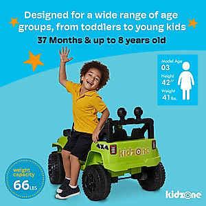 Kidzone Ride On Truck 12V Battery Powered Electric Kids Car Vehicle Toy with DIY License Plate, 4 Wheeler Quad, Parent Remote Control, MP3, High Low Speeds, LED Lights - Purple