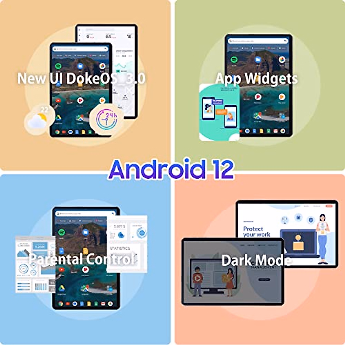 OSCAL 2023 Latest Android 12 Tablet, 10.1 Inch Tablets with 64GB ROM 1TB Expand, 25W/6580mAh Fast Charging, 1280x800 IPS HD Touch Screen, 2+5MP Dual Camera, WiFi, Bluetooth, Grey