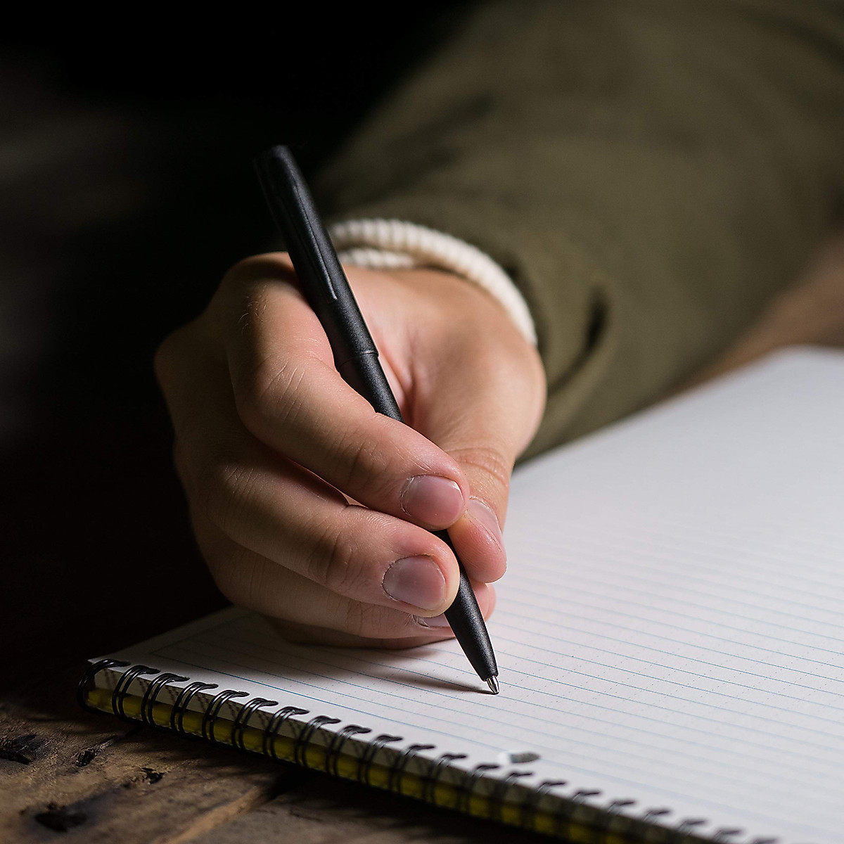 Rite in the Rain Weatherproof Black Metal Tactical Clicker Pen - Blue Ink (No. 97B)