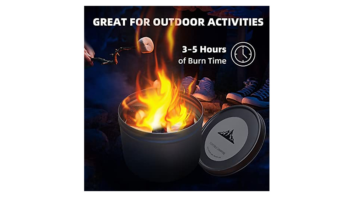 Portable Campfire Fire Pit - 3-5 Hour Burn Time for Outdoors