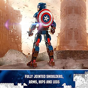 LEGO Marvel Captain America Construction Figure 76258 Buildable Marvel Action Figure, Posable Marvel Collectible with Attachable Shield for Play and Display, Avengers Toy for Boys and Girls Ages 8-12
