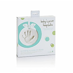 Tiny Ideas Baby Handprint or Footprint DIY Keepsake Ornament Kit, Nursery Décor, Creative Baby Gift, Addition to Baby Registry, White