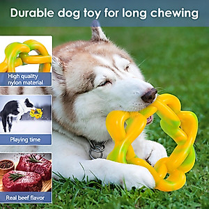 DAOZIJI Indestructible Dog Toys for Aggressive Chewers, Dog Chew Toys Rings for Aggressive Chewers Small Medium Large Breed, Interactive Dog Ring Toys for Boredom, Nylon Super Chewer Dog Toys Chew