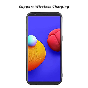 ELISORLI Compatible with Samsung Galaxy A01 Case Rugged Thin Slim Cell Accessories Anti-Slip Fit Rubber TPU Mobile Phone Protection Full Body Cover for Glaxay Ao1 A 01 Gaxaly 01A S01 Women Men Black