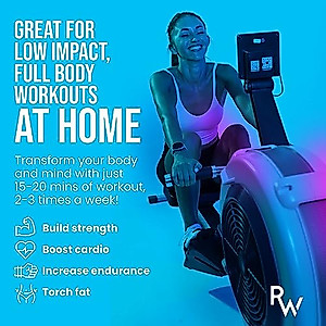 Row Warrior Air Rowing Machine | Foldable Gym-Quality Rower Machine for Home Gym | 10- Damper Levels Cardio for Full-Body Workout | for Home Use with LED-Monitor