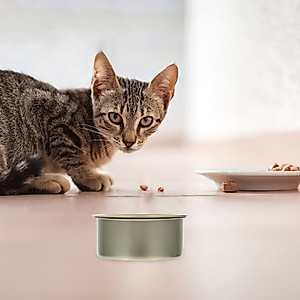 Luxshiny 12pcs Cali Self-seal Tin Can with Lid Press-in Food Container Can Refillable Round Empty Salve Tins Tuna Can for Fish Candies Meat Pet Food 8.3X8.3X3.8CM