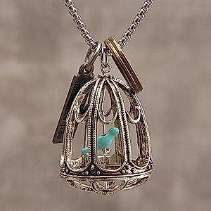 joymiao Long Boho Necklace Womens Leather Necklace Birdcage Leather Pendant Necklace Circle Long Choker Necklaces for Women