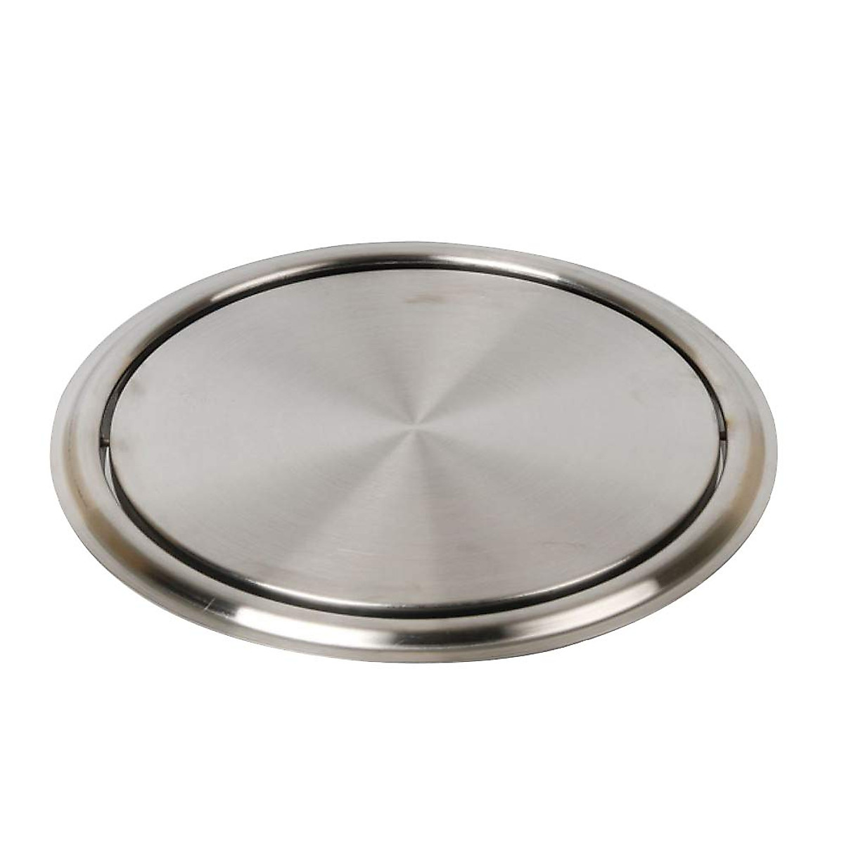 CLAIRLA - Simple Trash Grommet for Kitchen countertop with Auto Cover, Built-in Polished Stainless Steel Grommets 7.7"(200mm) countertops Garbage can Door Chute Hole Drawer