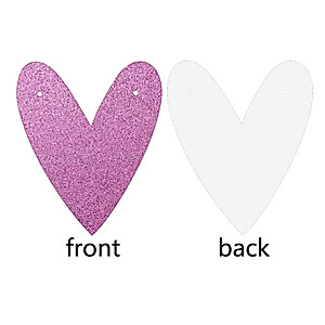 SaktopDeco Red Pink Glitter Heart Garland Banner Valentines Day Banner for Romantic Wedding Anniversary Party Fireplace Decorations