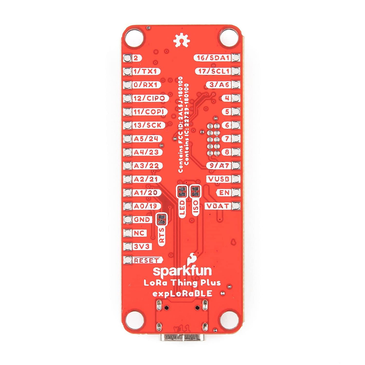 SparkFun Compatible with LoRa Thing Plus - expLoRaBLE-NM180100 System in Package(SiP)-Ambiq Apollo3 microcontroller-Includes Semtech SX1262 LoRa transceiver-Supporting 868MHz & 915MHz Bands & BLE