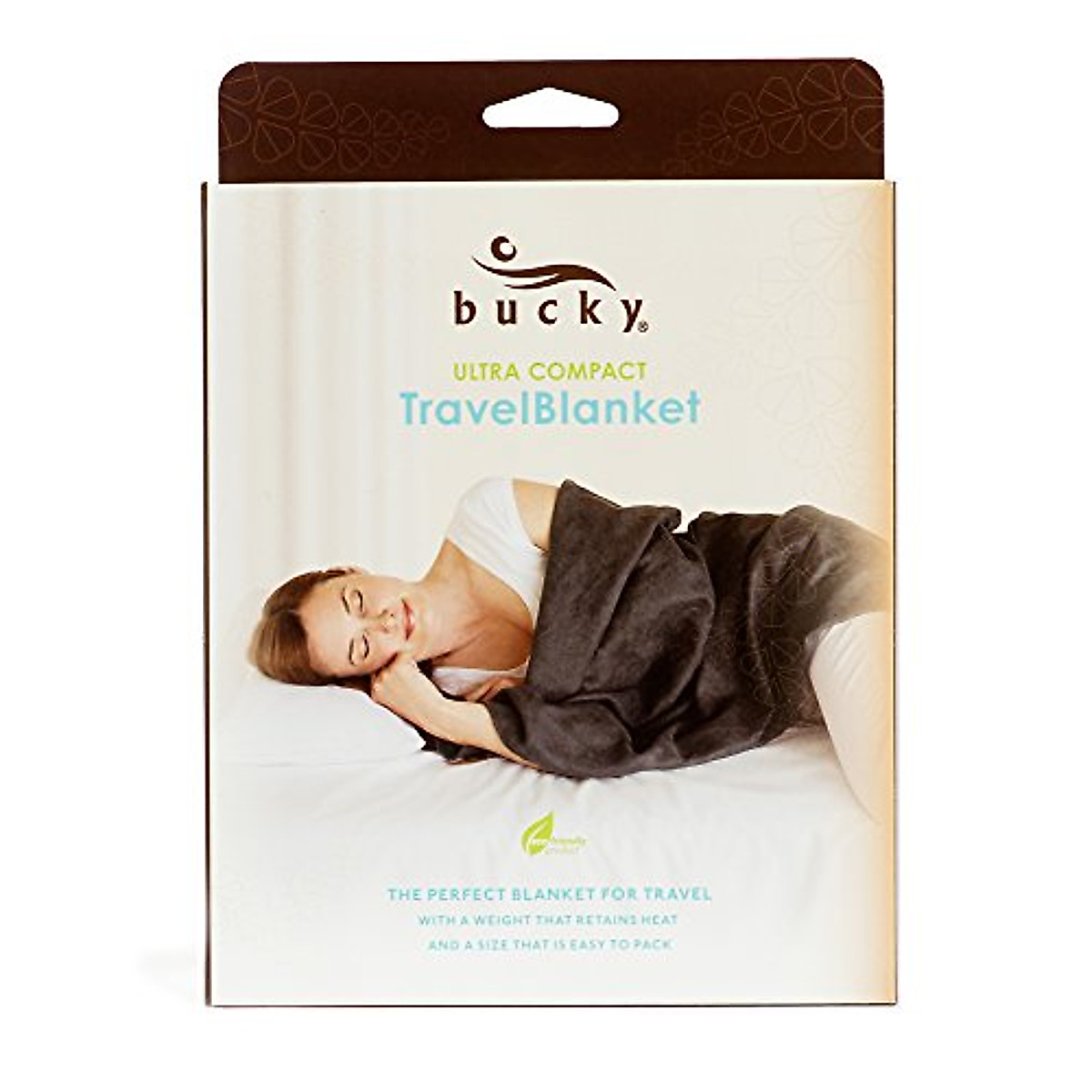 Bucky Easily Packable, Compact Travel Blanket, Charcoal, 56x36