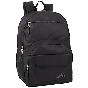 Multi Pocket School Backpacks for Boys, Colorful School and Travel Backpacks with Padded Straps, Side Pockets (Black)