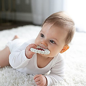 Dr. Brown's Flexees Beaded Teether Rings, 100% Silicone, Soft & Easy to Hold, Encourages Self-Soothe, 3 Pack, Black, White, Gray, BPA Free, 3m+