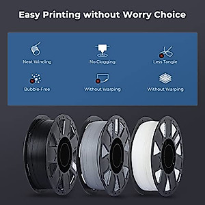 Creality PLA Filament 1.75mm, Ender PLA 3D Printer Filament No-Tangling Smooth Printing Without Clogging No Warping, Fit Most FDM 3D Printers, 1kg Spool, Accuracy +/- 0.02mm, Black
