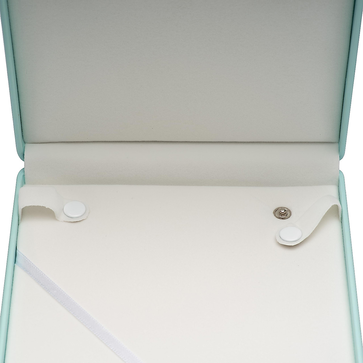 COWFEX Long Pearl Chain PU Necklace Gift Box Display Case Storage Holder (Blue)