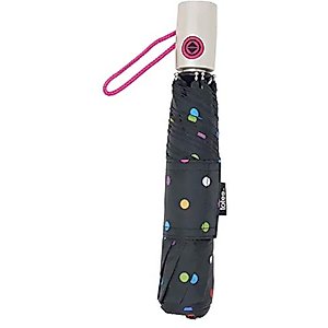 Totes NeverWet technology, Auto Open Auto Close, Colorful dots on Black 43" arc Umbrella,, Medium