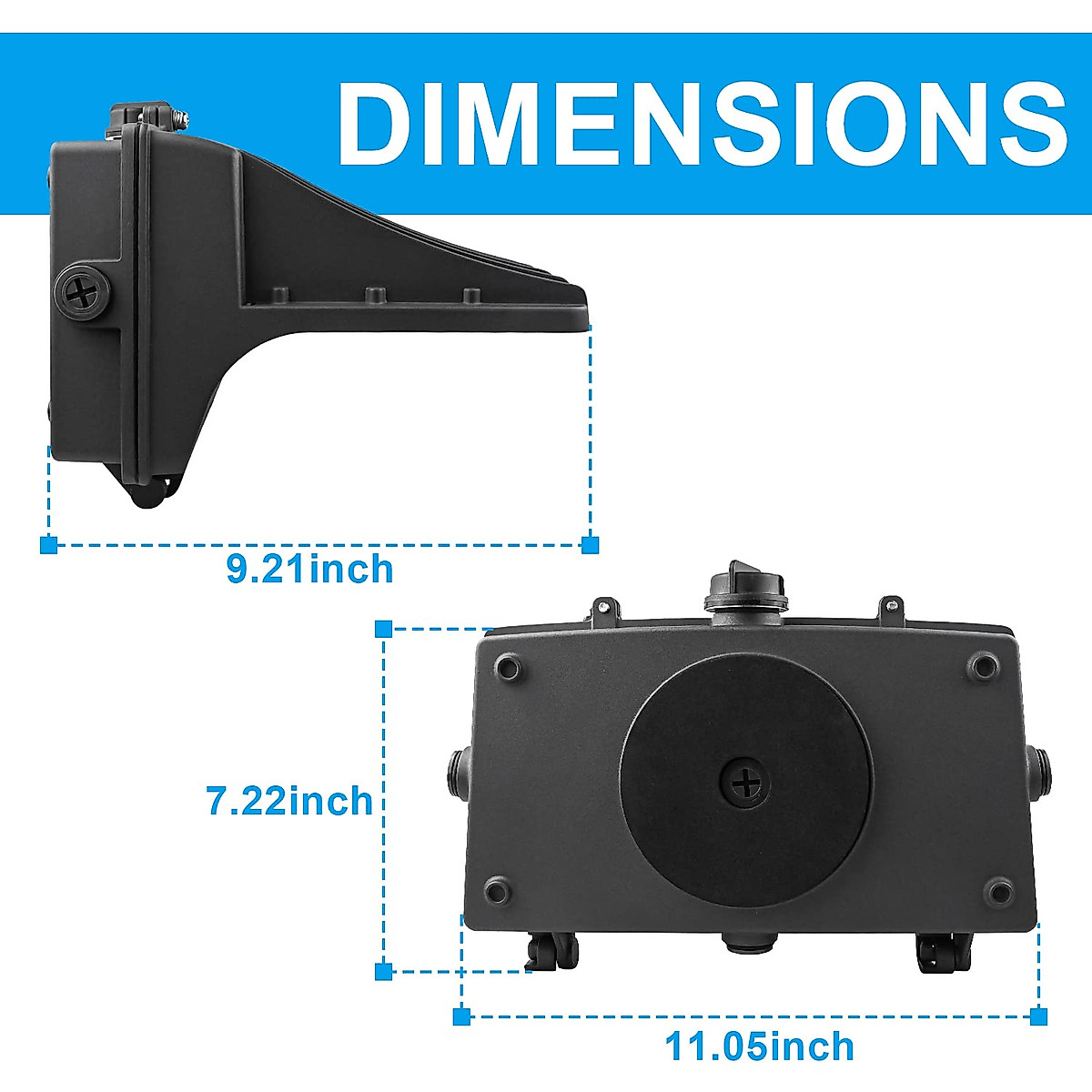 OSTEK 80W/60W/40W/20W Power Selectable LED Wall Pack Light with Photocell Full Cut-Off 11000LM 5000K, Outdoor Area Full Cutoff Wall Pack led Fixture IP65, UL, DLC