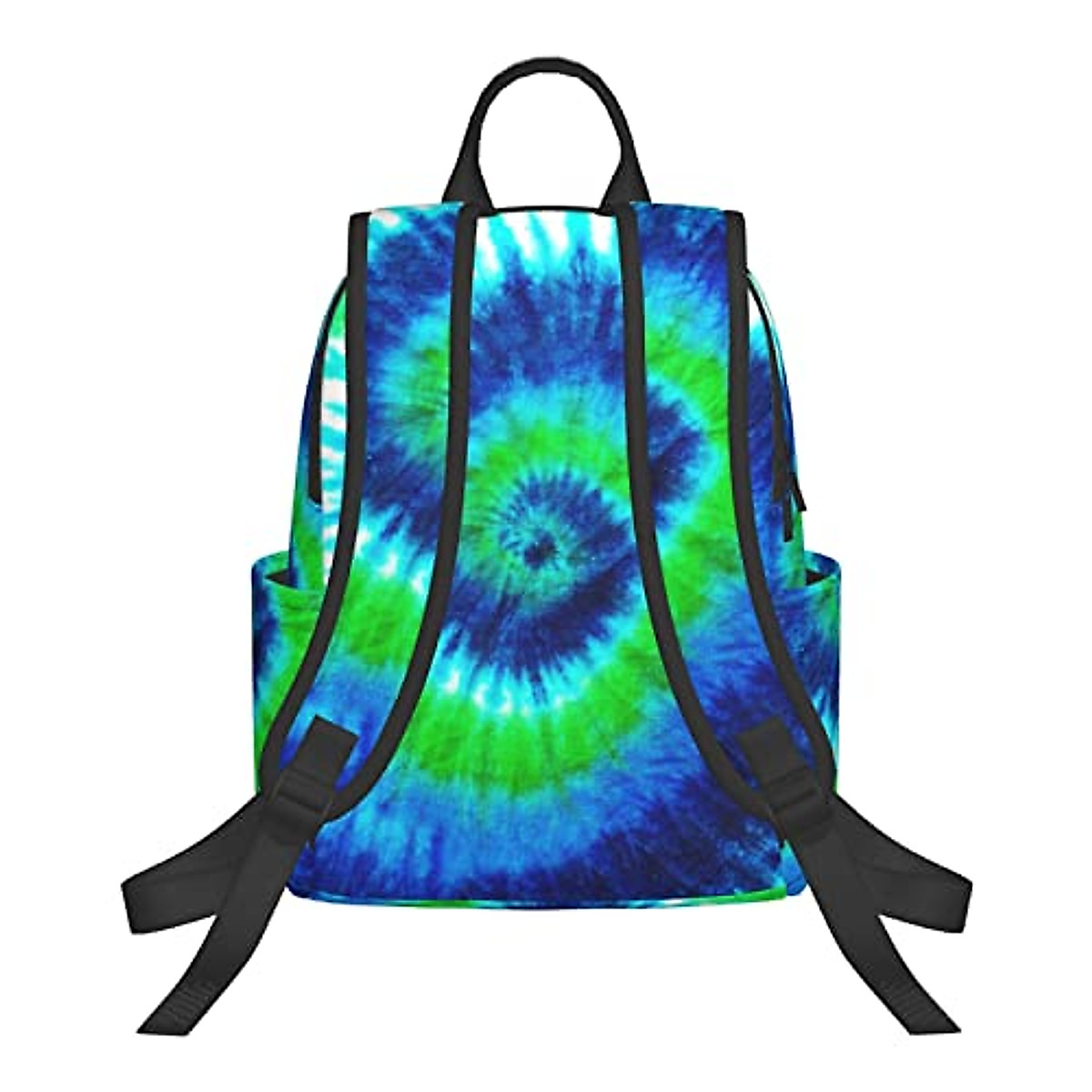 Blue-Green Tie Dye Backpack Compact Light 14.7 Inch Travel Bag Laptop Hippie Backpack Computer Bag for Men Women