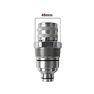 MIKODA 7246802 AT406475 Hydraulic Female Flat Face Quick Coupler Skid Steer Φ48mm Thread, Compatible with Bobcat John Deere Skid Steer Loader 318E 319E 320E 323E 326E 328E 329E 332E