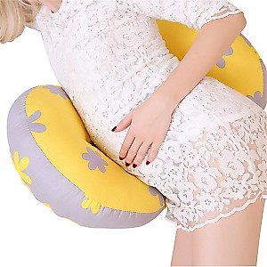 WEILORI U-Shaped Pregnancy Pillow for Pregnant Women ,Support for Back, Hips, Legs, Belly for Maternity Women,Maternity Pillow with Cotton Cover,