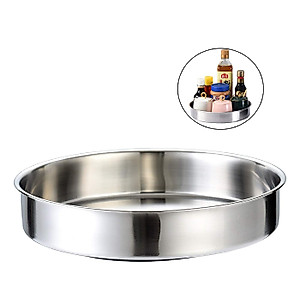 Lazy Susan Spice Rack Organizer for Cabinet, Rotating Tray Turntable Storage Container Stainless steel for Kitchen Pantry, Countertop, Table (9”)