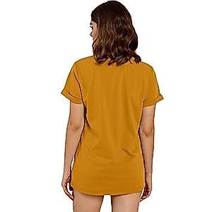 Cicy Bell Women's Dandelion Print T Shirts Cute Graphic Tees Short Sleeve Summer Cotton Tee Tops