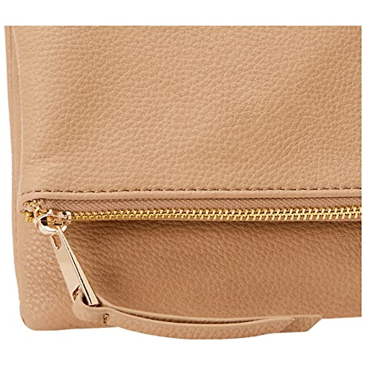 The Drop Women's Southampton Zipper Foldover Clutch, Taupe, One Size