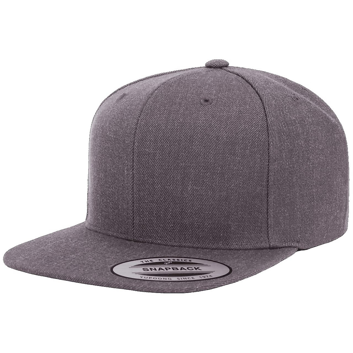 Mrlahat 6089 Yupoong Yp by Flexfit 6-Panel Structured Flat Visor Classic Snapback Cap with Black Bandana (Dark Heather Gray)