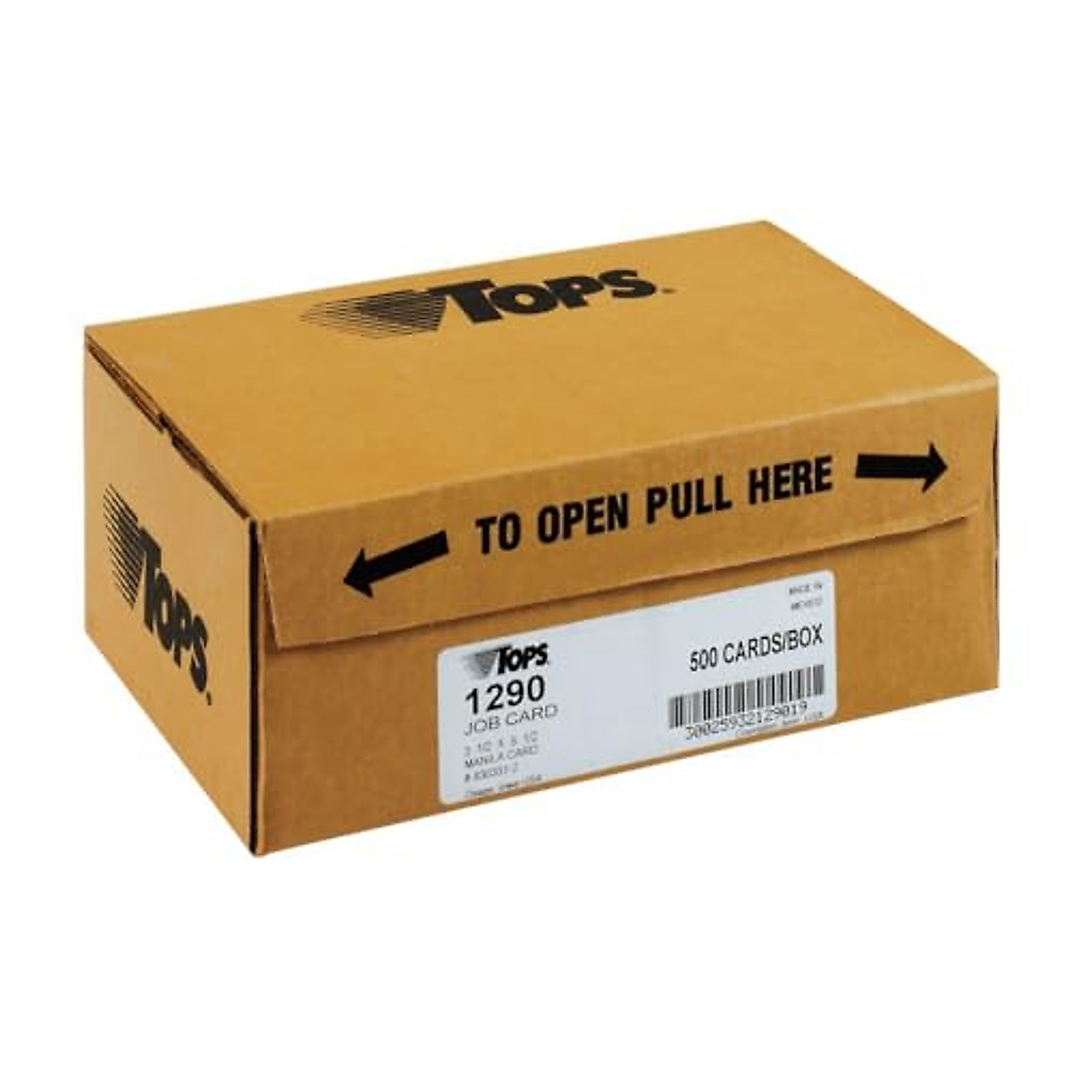 TOPS Job Cards, 2-Sided, 3-1/2" x 8-1/2", Manila, Green Print Front/Back, 500-Count (1290)