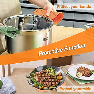 Silicone Pot Holder 4 Pack Silicone Trivet Mat - Non Slip Heat Resistant Trivet Hot Pads for Kitchen Silicone Pot Holder for Kitchens Jar Opener, Spoon Holder, Oven Mitts, Placemats, Pot Holders