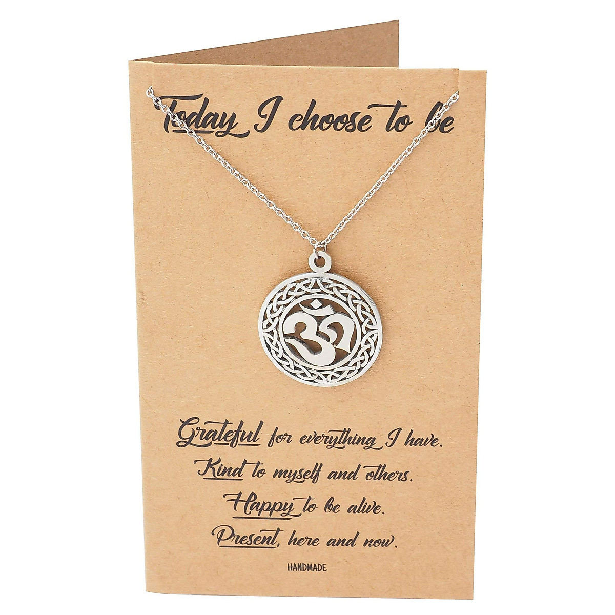 quan jewelry Yoga Necklace Om Pendant, Inspirational Gifts for Women