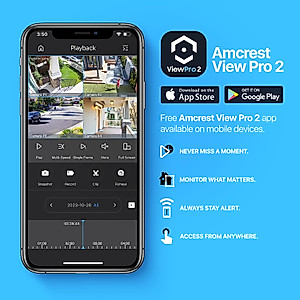 Amcrest UltraHD 4K (8MP) IP POE AI Camera, 4K @30fps, 98ft Night Color Vision F1.0, Security Outdoor Turret Camera, Vehicle & Human Detection, Active Deterrents, Built in Microphone, IP8M-DT3949EW-3AI